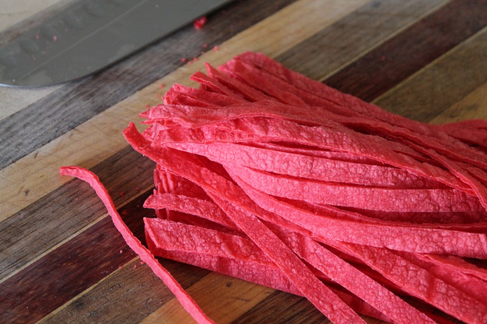 Crispy Red Tortilla Strips | highmadefood.com